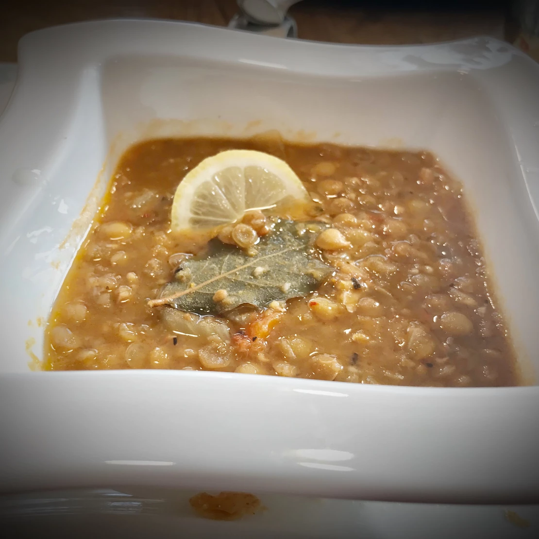 Greek Lentil Soup (Fakes) - Slice of Gourmet